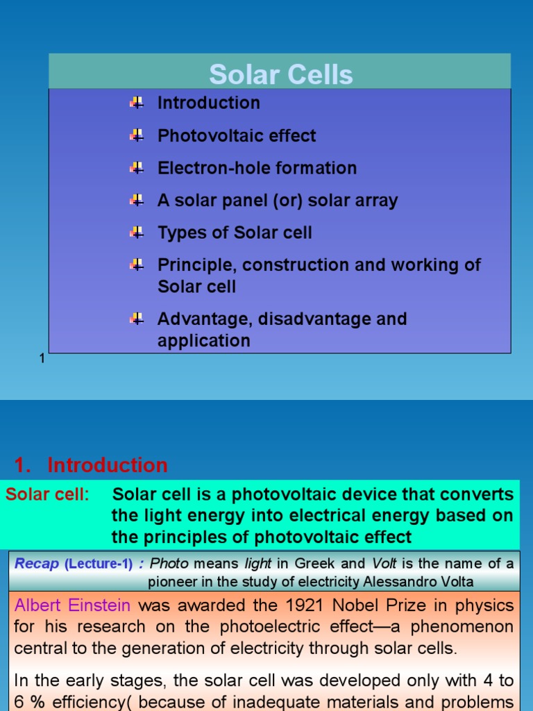 Solar Cell Fundamentals and Applications | PDF | Solar Cell ...