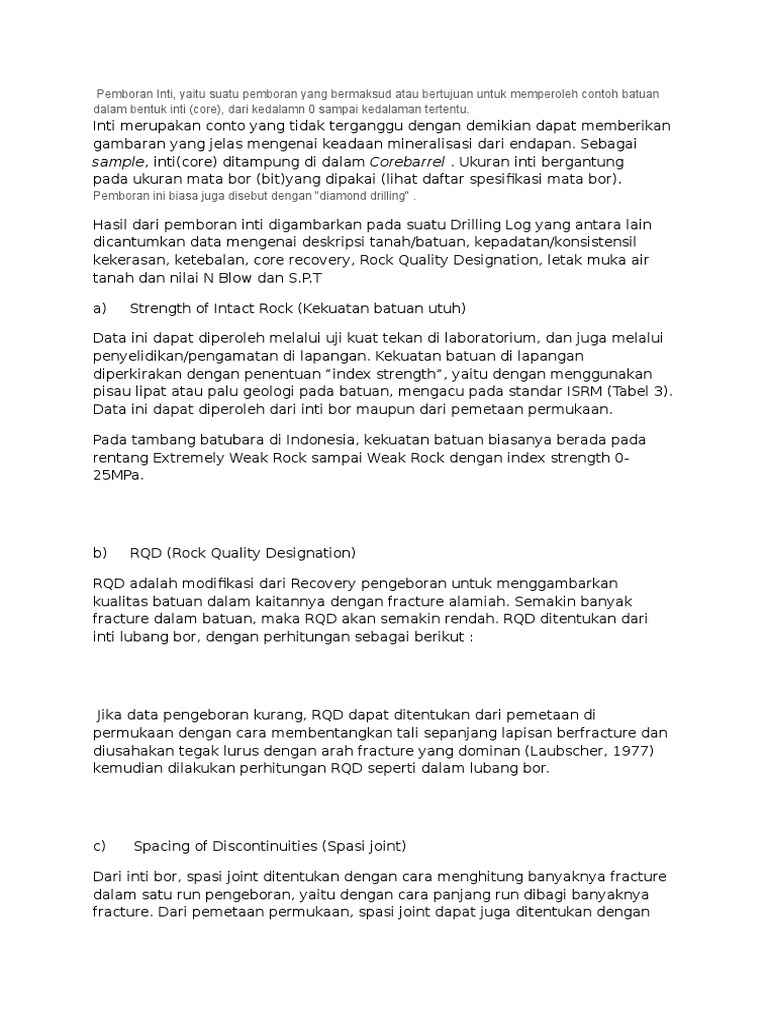 Pemboran Inti | PDF