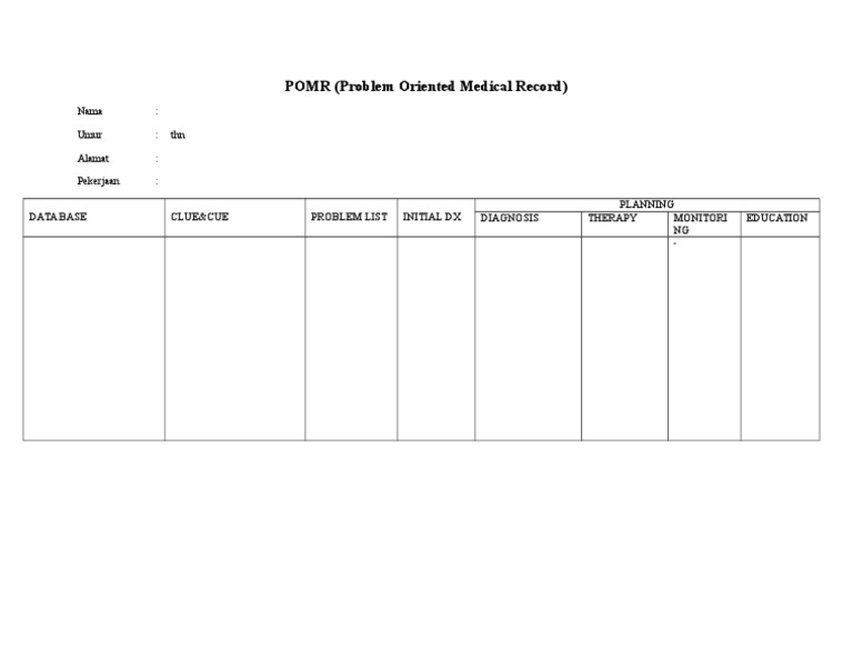 POMR Format Saraf | PDF