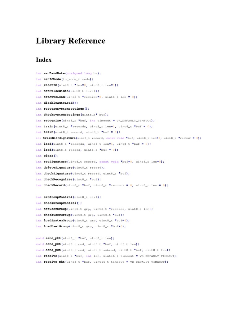 Library Reference: Index | PDF | Pointer (Computer Programming ...
