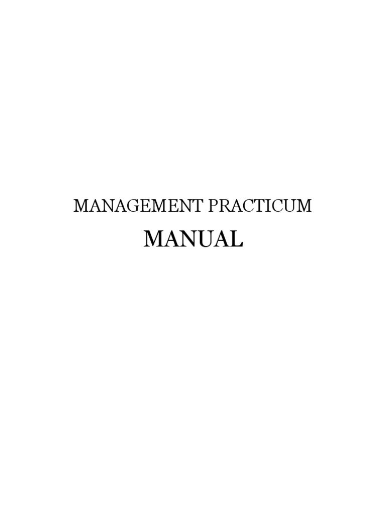 Manual: Management Practicum | PDF
