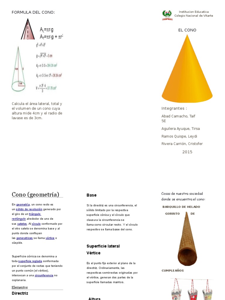 Formula Del Cono | PDF