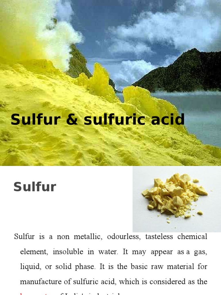 7 - Sulfur & Sulfuric Acid Taught | PDF | Sulfuric Acid | Sulfur