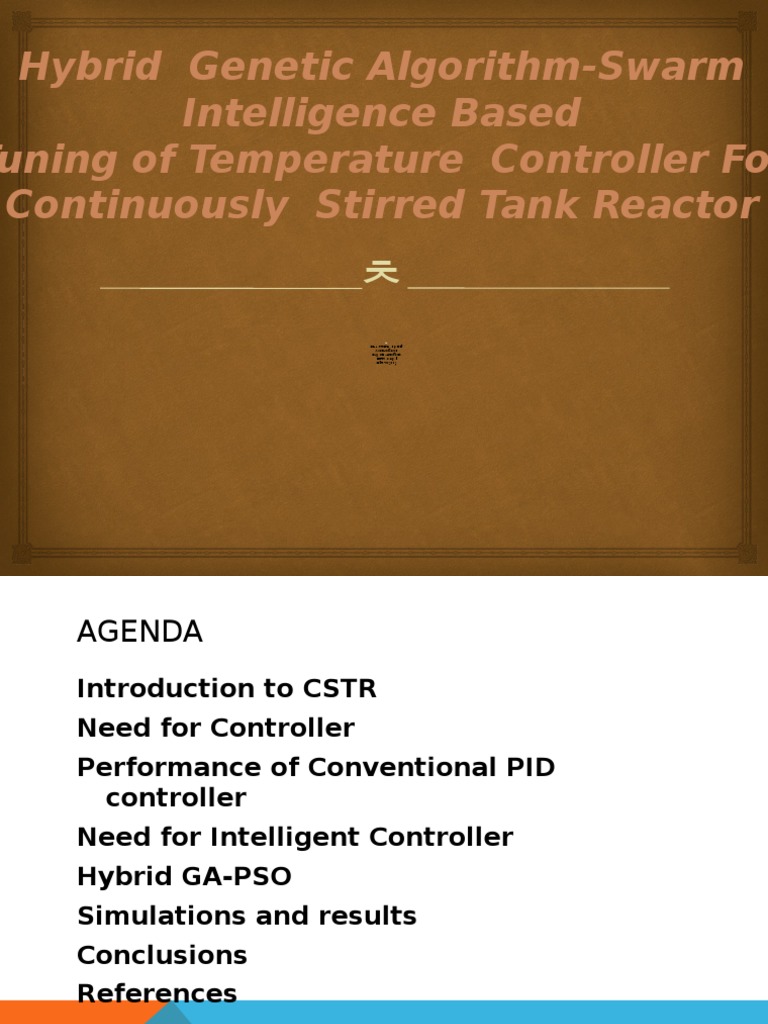 CSTR Ga Pso | PDF | Genetic Algorithm | Mathematical Optimization