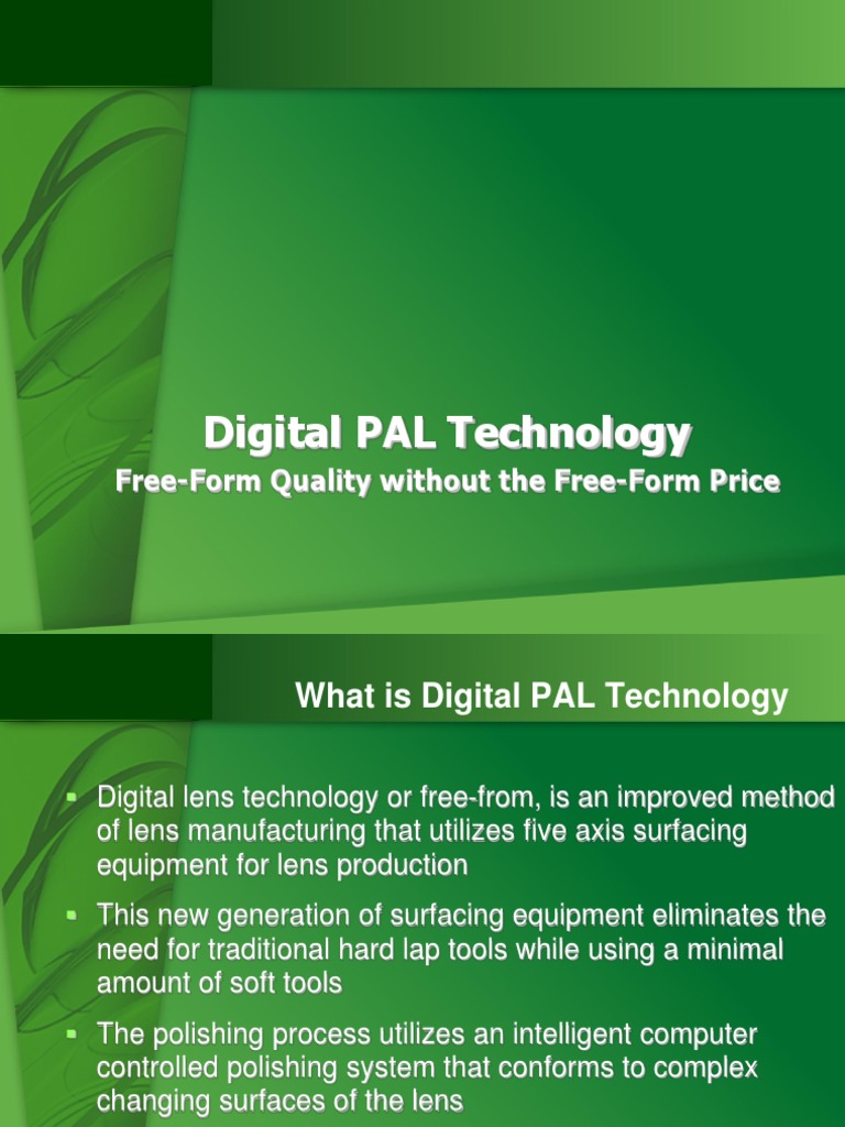 Digital PAL Lens Technology Guide | PDF | Computers
