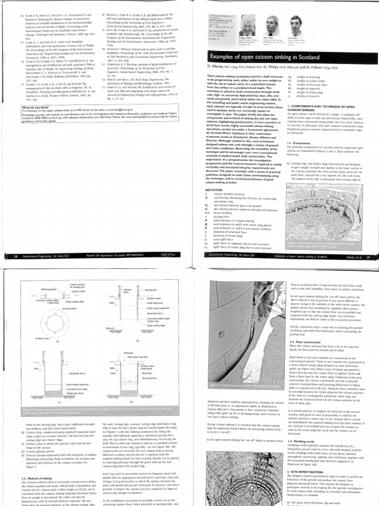 Geotechnical Engineering Journal - Example of Open Caisson Sinking in ...