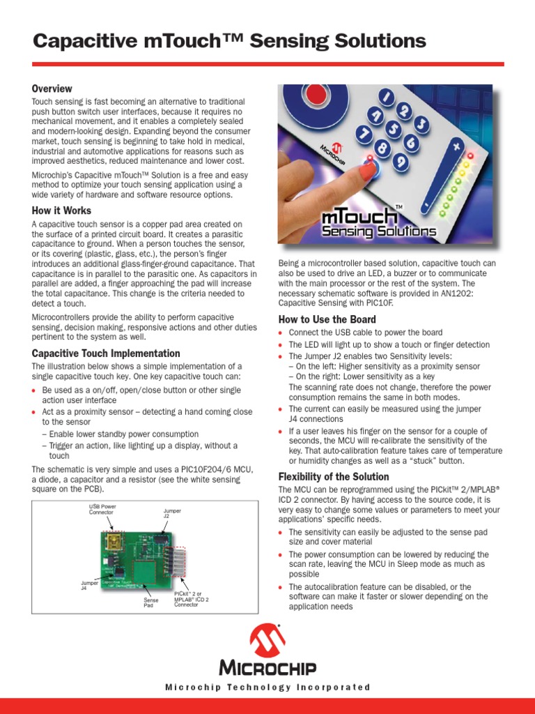 PIC10F Capacitive Touch Board - Ds41359a | PDF | Touchscreen | Microcontroller