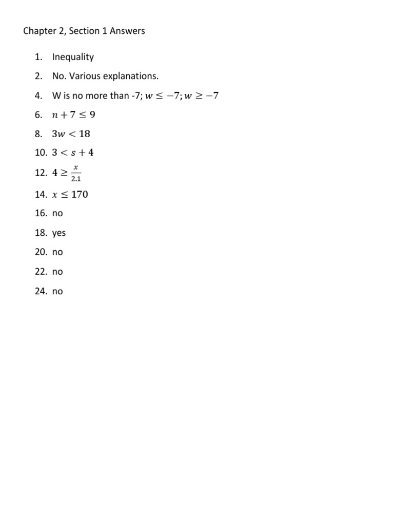 Chapter 2 Section 1 Answer Key | PDF