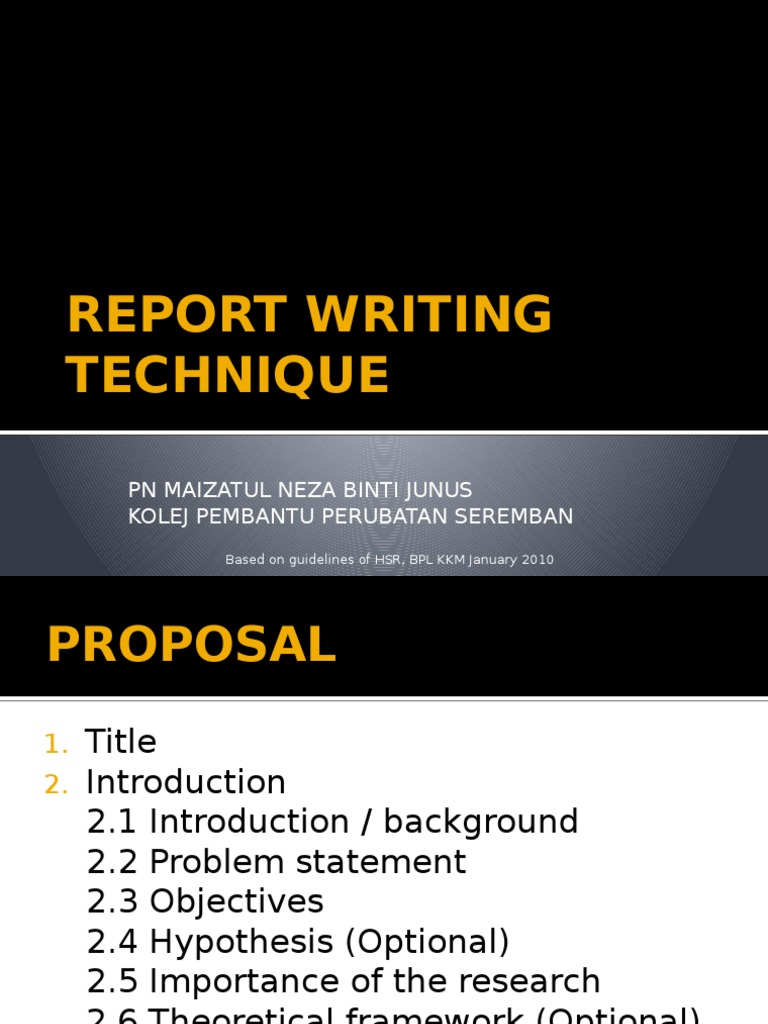 HSR Report Writing Technique | PDF | Research Design | Science