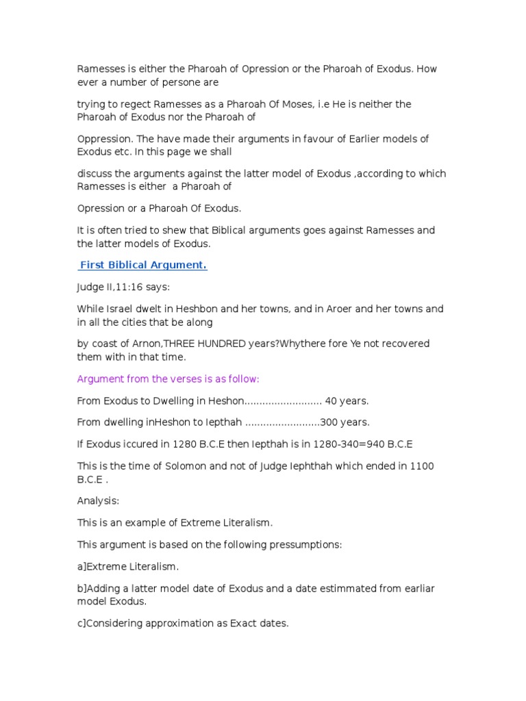 Responce To Early Models of Exodus1 | PDF | Book Of Exodus | Anno Domini