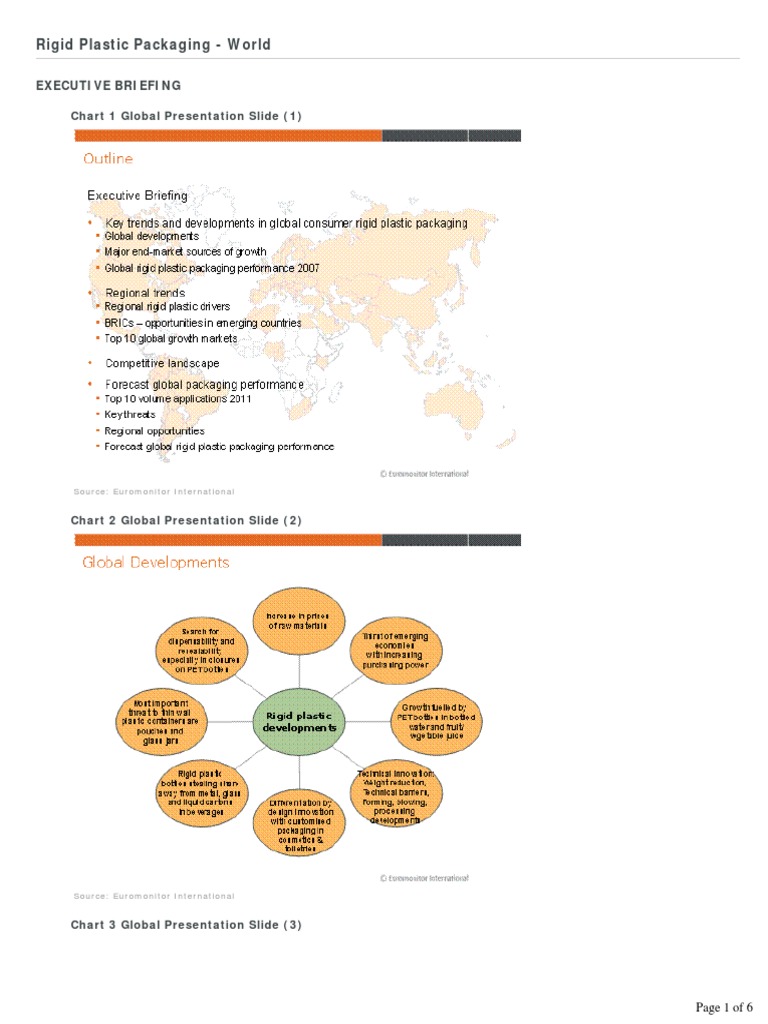 Rigid Plastic Packaging - World: Chart 1 Global Presentation Slide | PDF