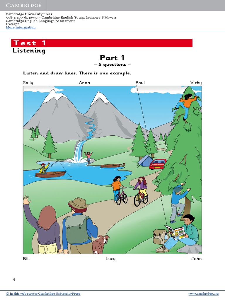 Cambridge English Young Learners8 Beginner Students Book Movers Sample ...