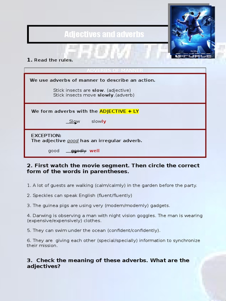 05.adjectives X Adverbs | PDF | Adverb | Morphology