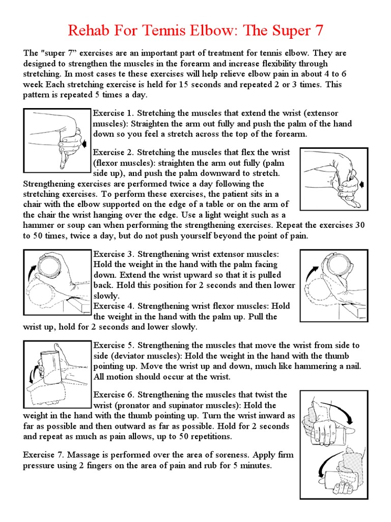 Rehabilitation For Tennis Elbow | PDF