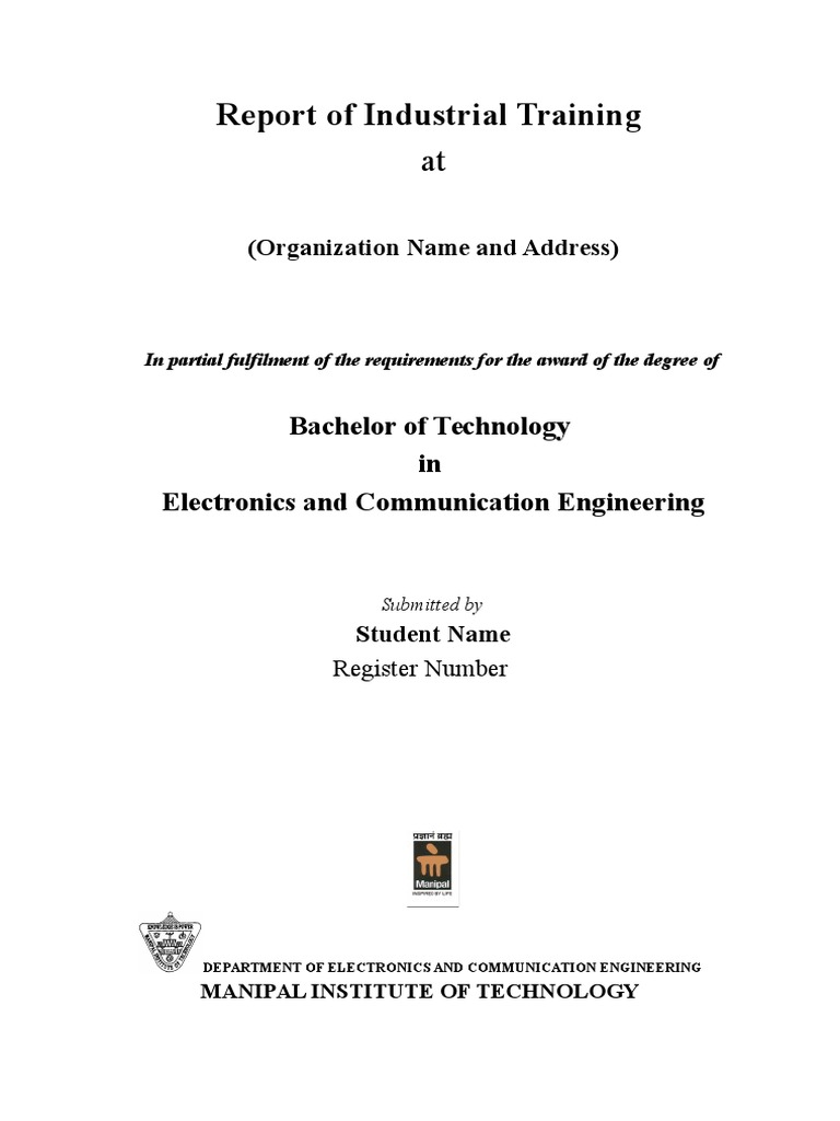 Industrial Training Report Format | PDF