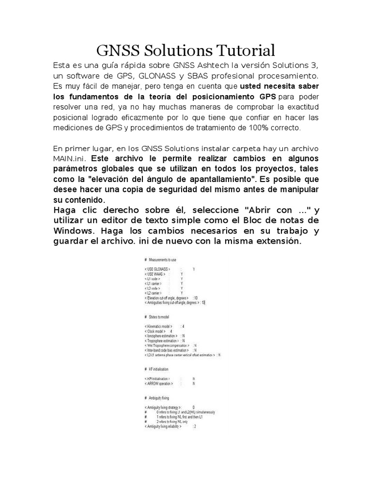 GNSS Solutions Tutorial | PDF | Point and Click | Sistema de Posicionamiento Global