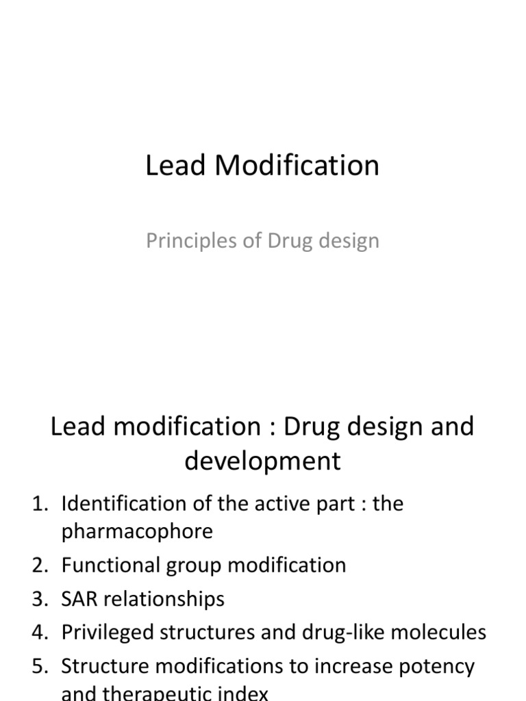 Lead Modification | PDF | Functional Group | Drug Design