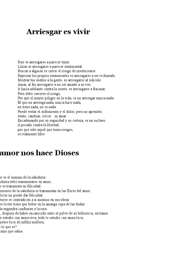 Arriesgar Es Vivir | PDF | Felicidad | Amor