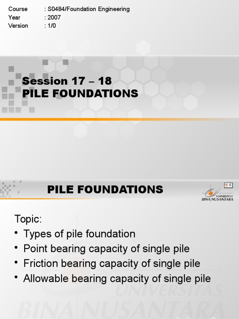 Pile Foundation | PDF | Deep Foundation | Foundation (Engineering)