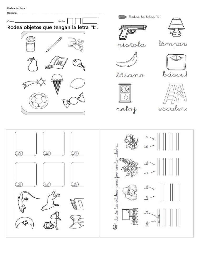 Evaluacion Letra L | PDF