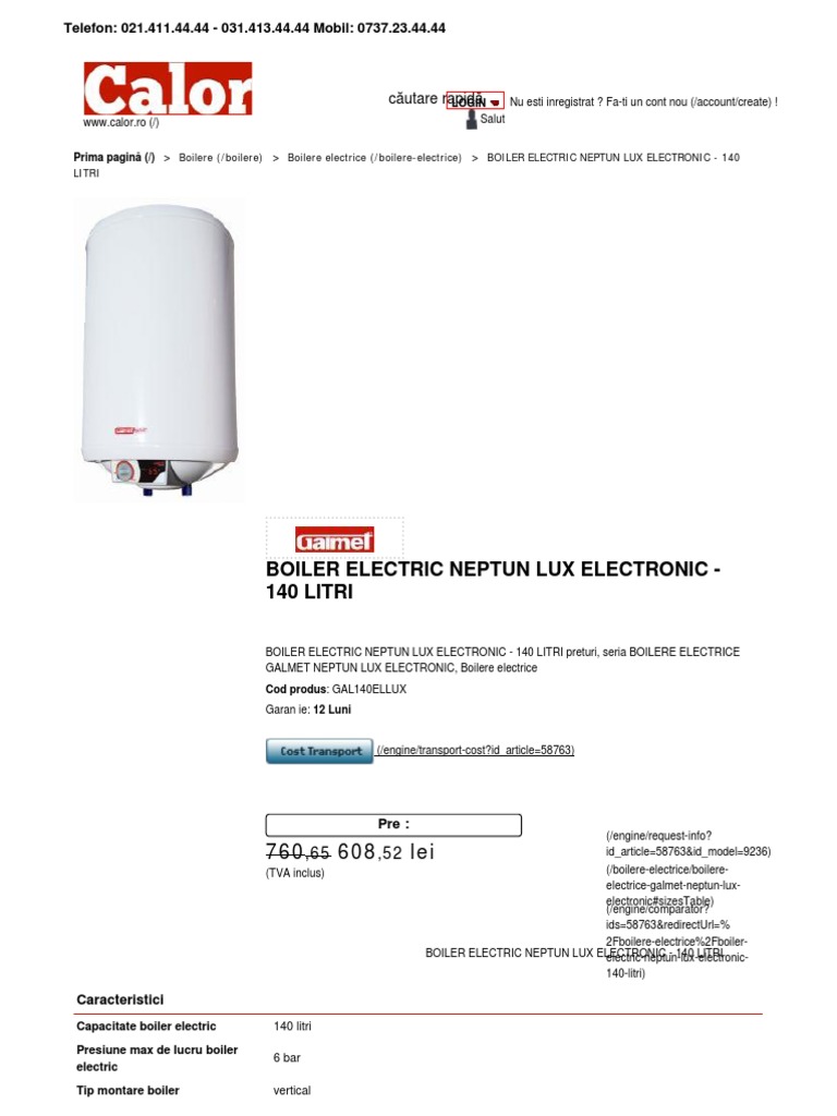Boiler Electric Neptun Lux 140L | PDF | Home & Garden | Technology ...