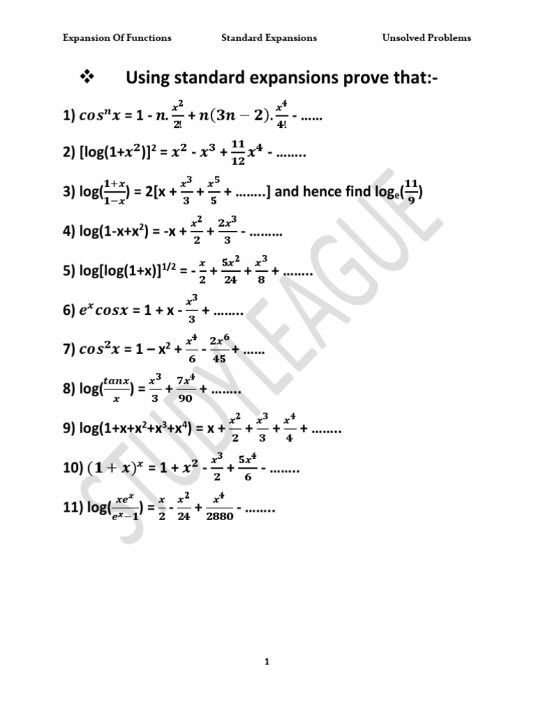 Using Standard Expansions | PDF | Mathematical Analysis | Discrete ...