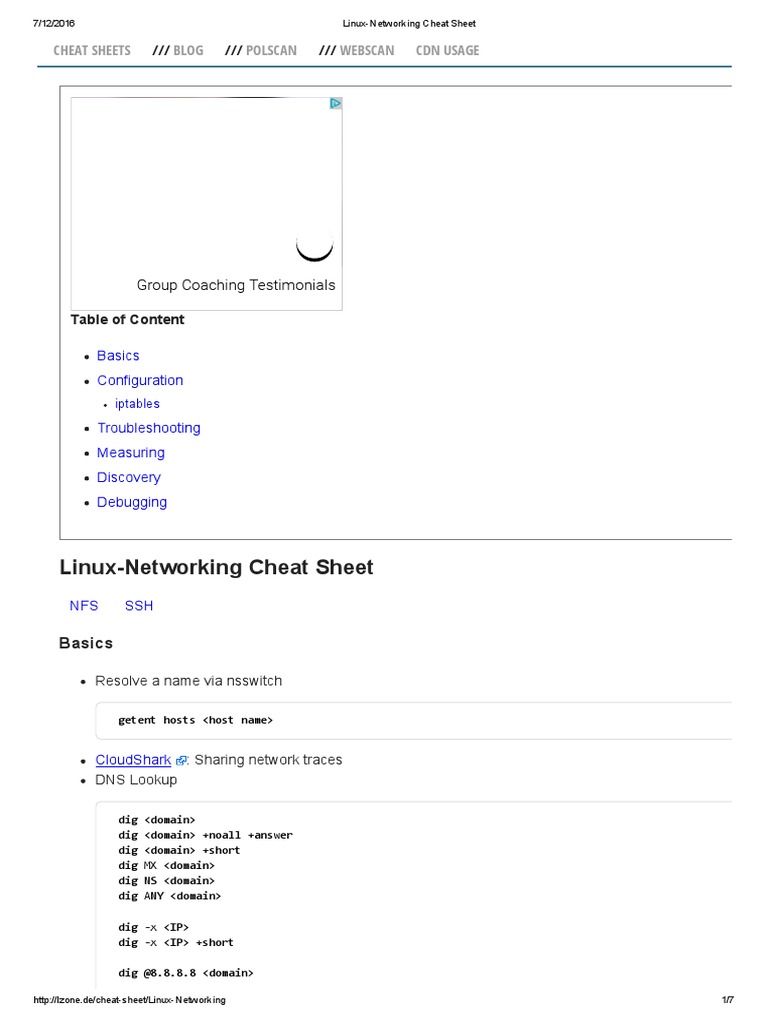 Linux-Networking Cheat Sheet | PDF | Port (Computer Networking ...