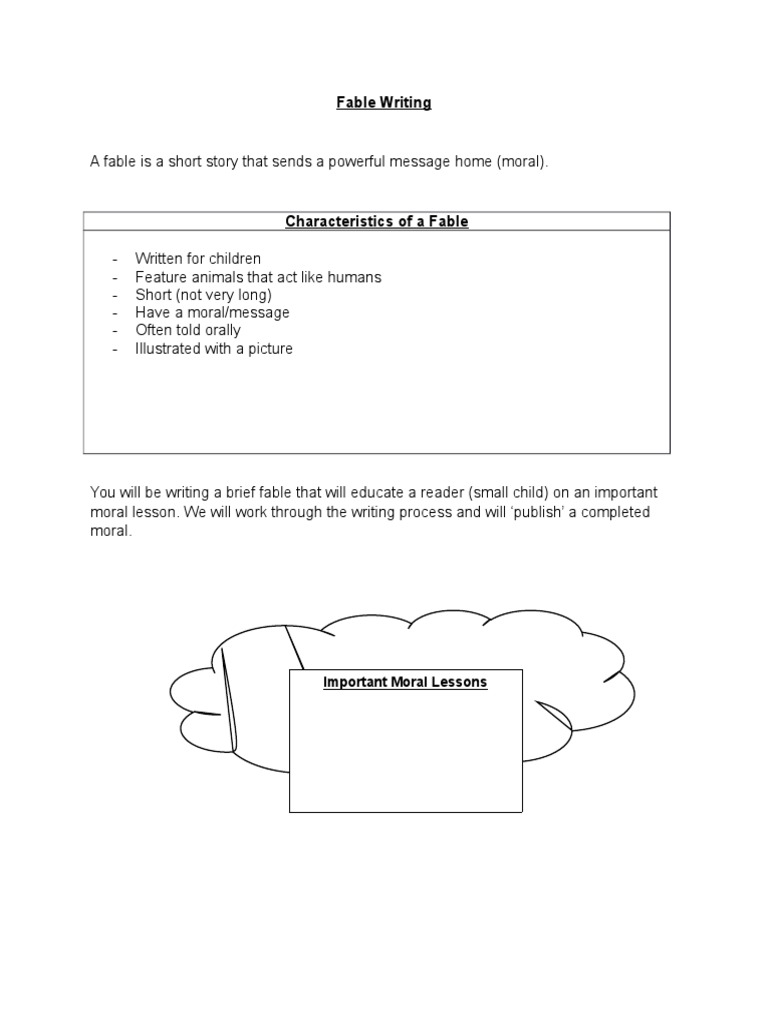 Fable Writing | PDF