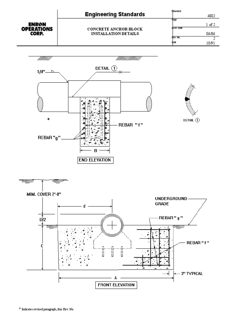 4802-w2 Concrete Anchor Block - Installation Details | PDF