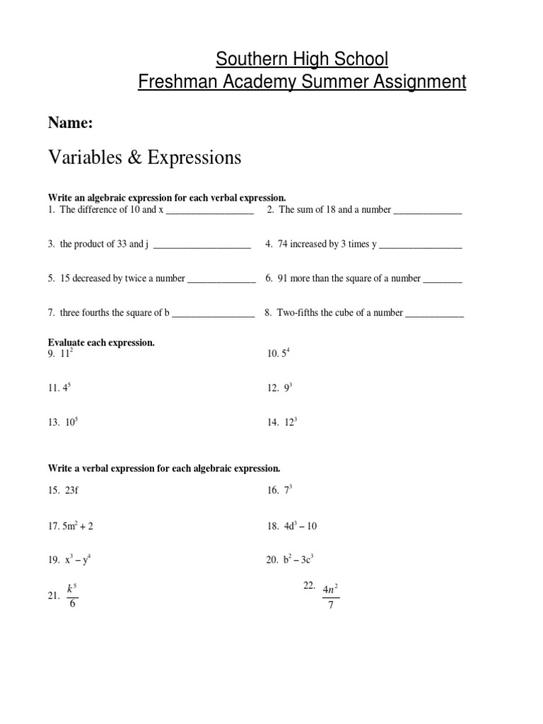 Algebraic Expressions & Evaluations Guide | PDF | Teaching Methods ...