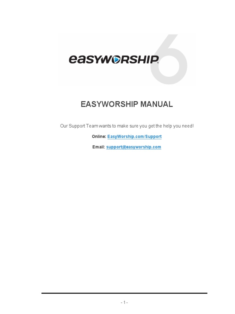 Easy Worship 6 Manual | PDF | Computer Monitor | Display Resolution