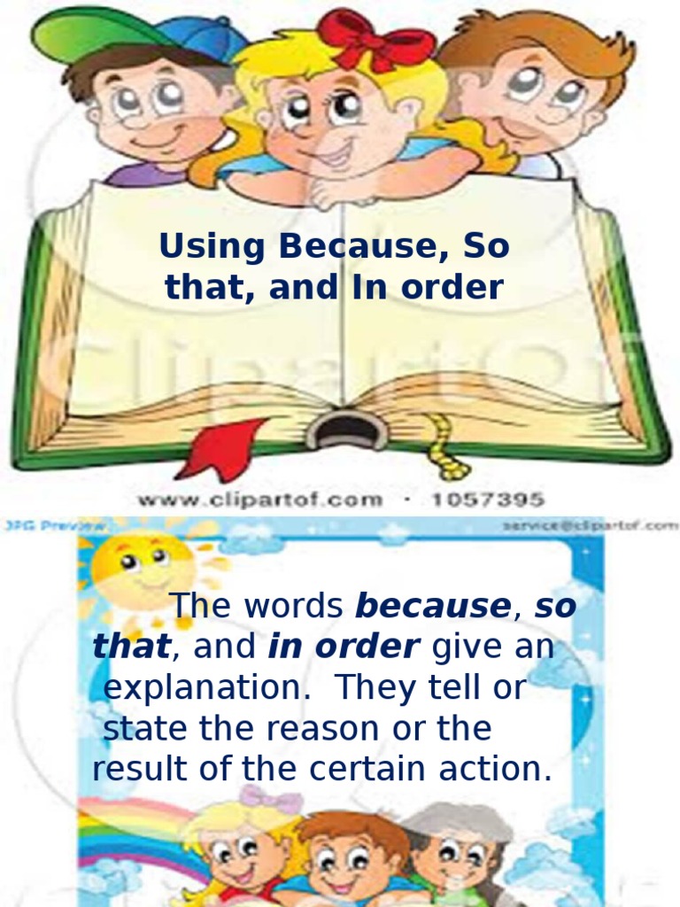 Using Because, So That, and In Order | PDF