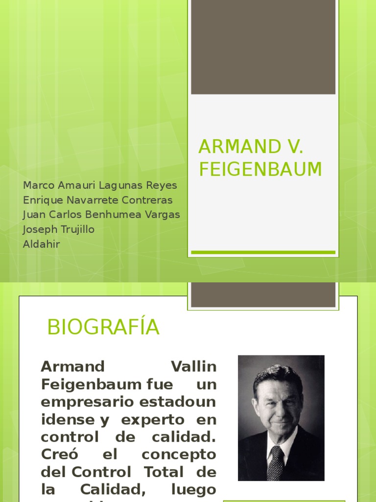 Armand v Feigenbaum | Calidad (comercial) | Economias