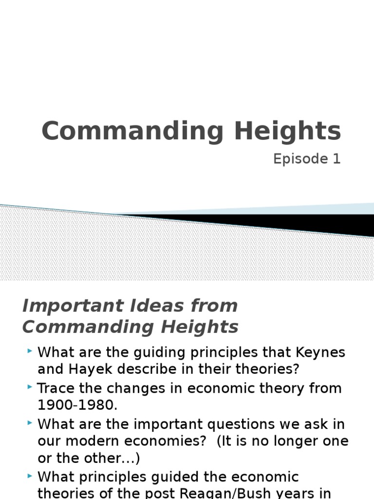 Commanding Heights KB | PDF | Great Depression | Friedrich Hayek