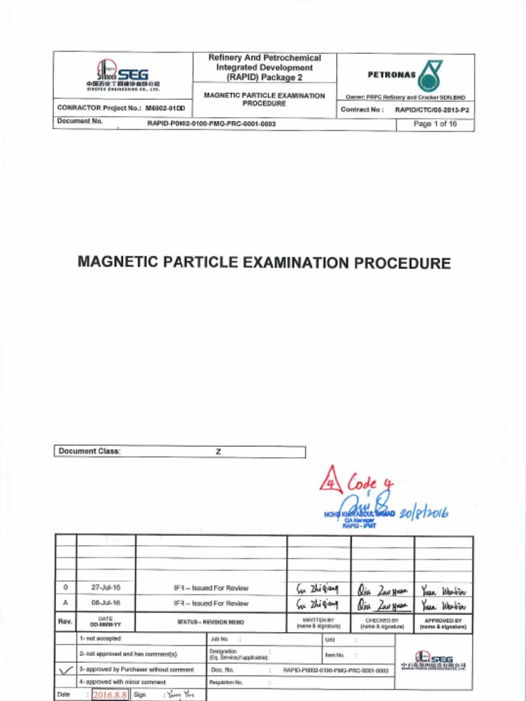 Magnetic Particle Examination Procedure