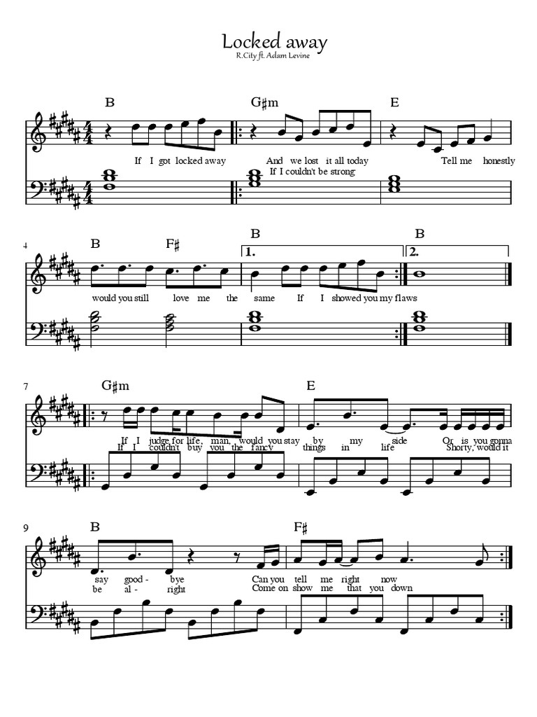 Locked Away - Piano | PDF