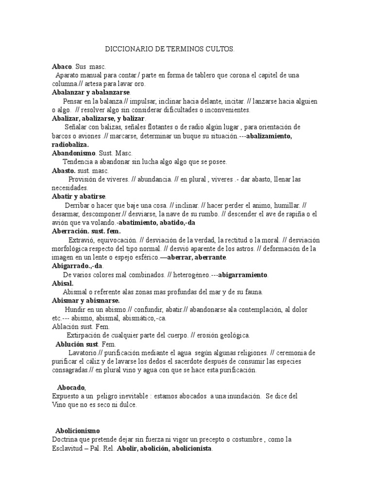 Diccionario de Terminos Cultos | PDF | Azimut | Naturaleza