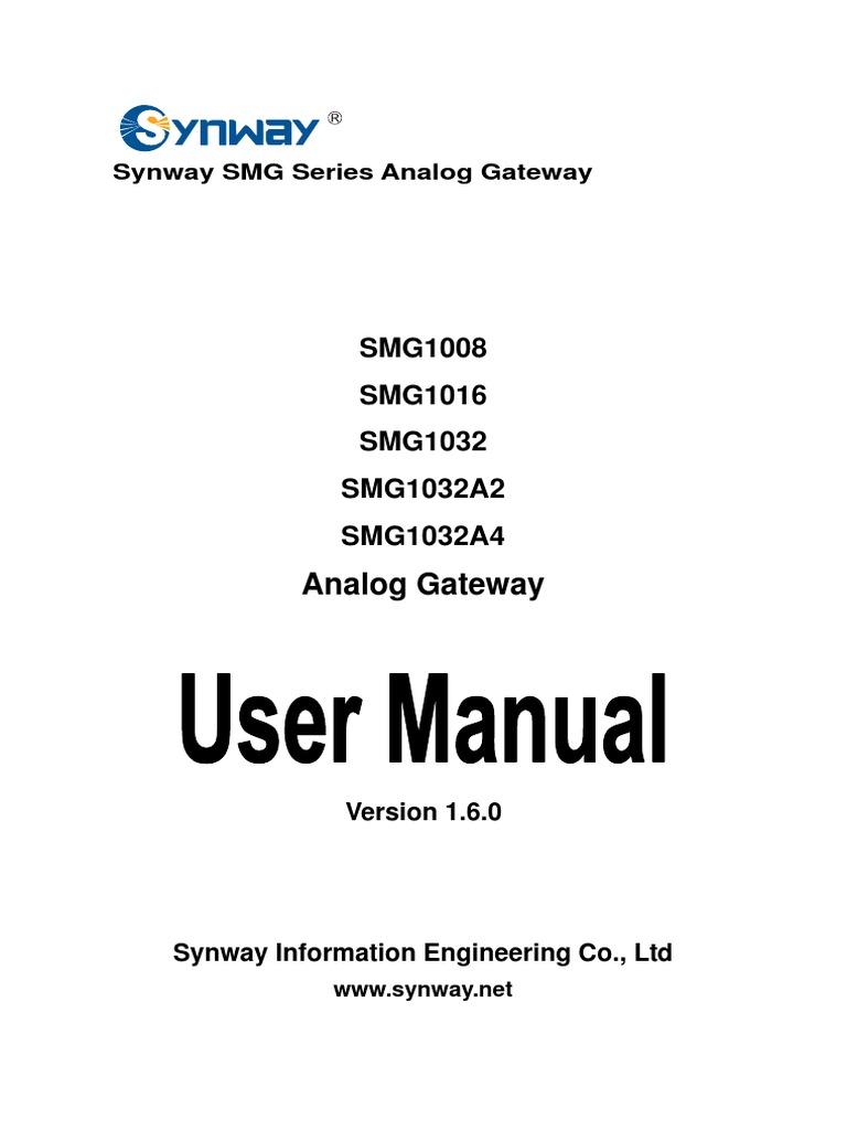 SMG Analog Gateway Manual | PDF | Session Initiation Protocol | Port ...