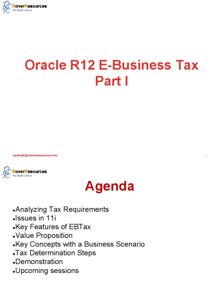 R12 E-Business Tax - Part 1 | PDF | Value Added Tax | Tax Rate