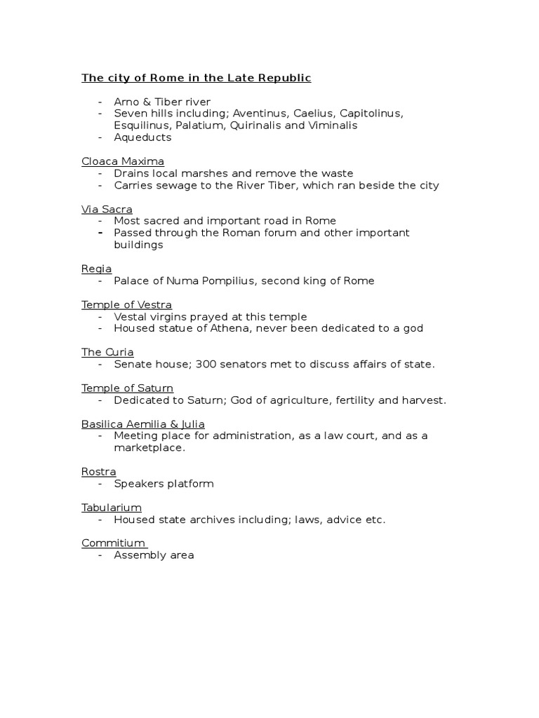 Rome's Late Republic: Key Features & Archaeology | PDF