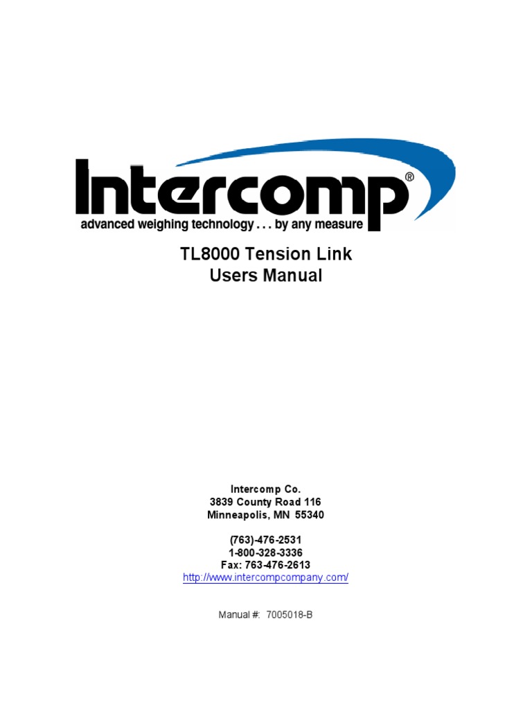 Intercomp TL Series Instruction Manual | PDF | Battery (Electricity ...