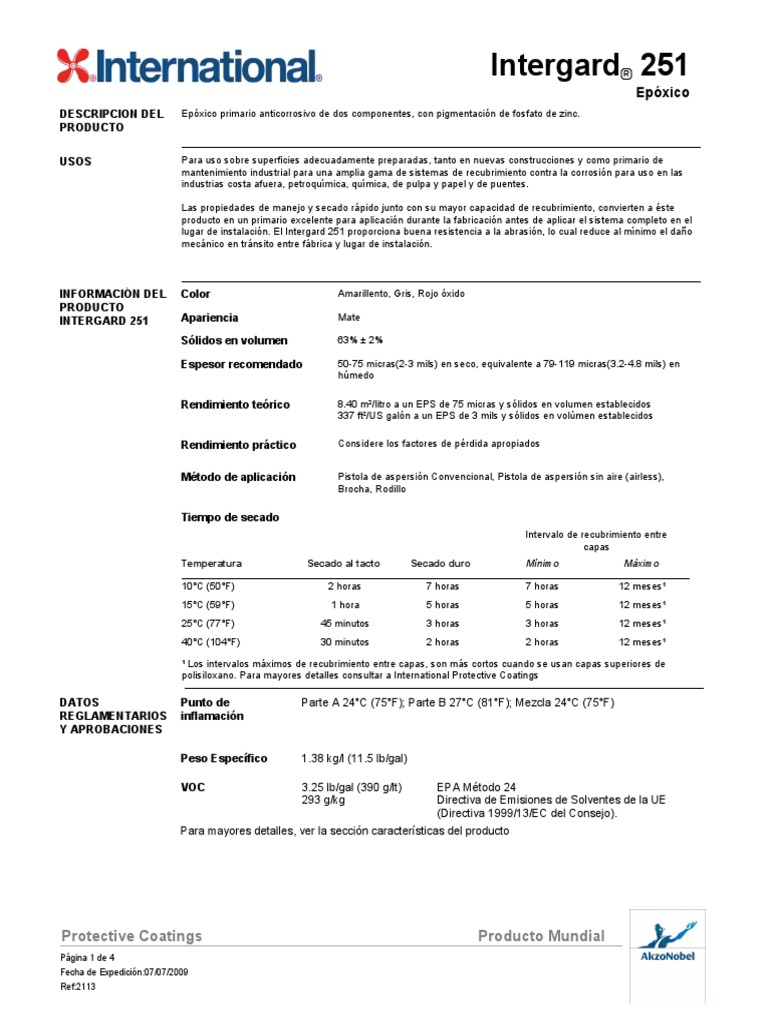Intergard 251 | PDF | Epoxy | Pintar