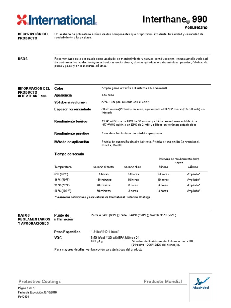 Interthane 990 | PDF | Color | Poliuretano