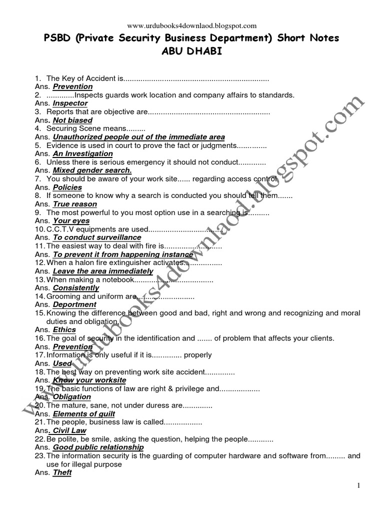 PSBD Model Questions PDF | PDF