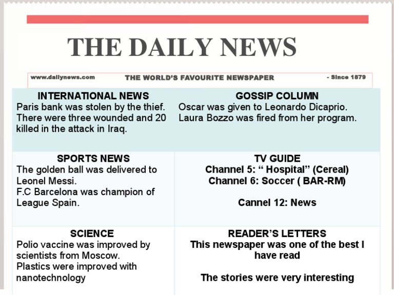 The Daily News: International News Gossip Column | PDF | Sports ...