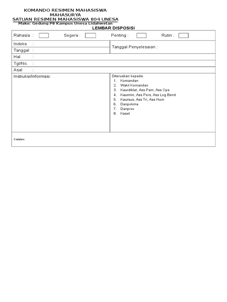 Surat Disposisi | PDF