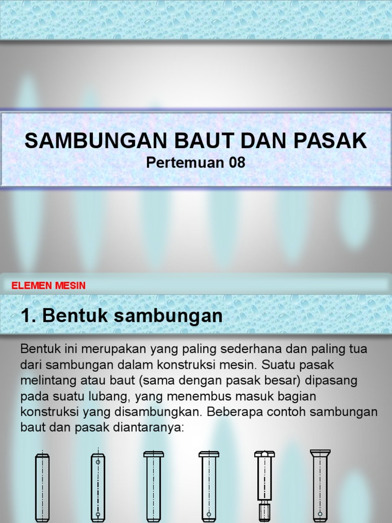 Sambungan Baut Dan Pasak | PDF