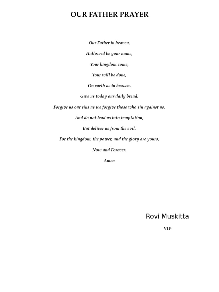 Our Father Prayer | PDF