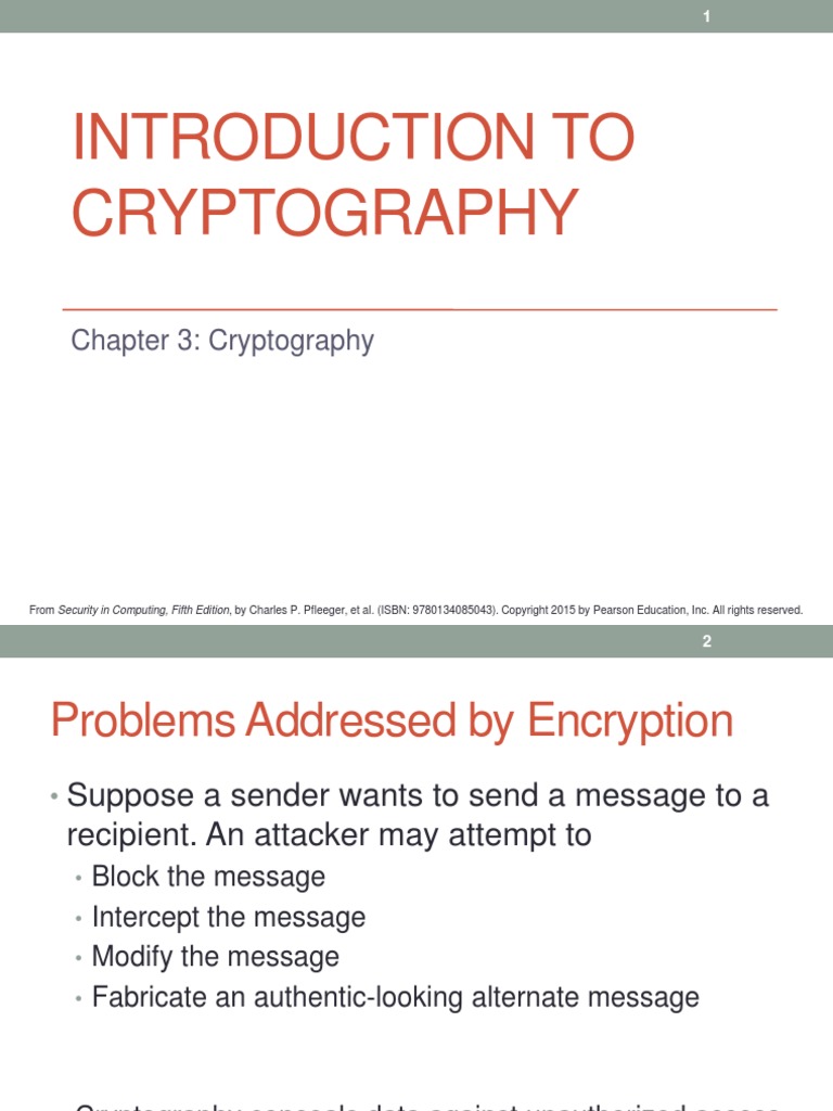 Security in Computing - Chapter 3 - Cryptography | PDF | Cryptography | Public Key Cryptography