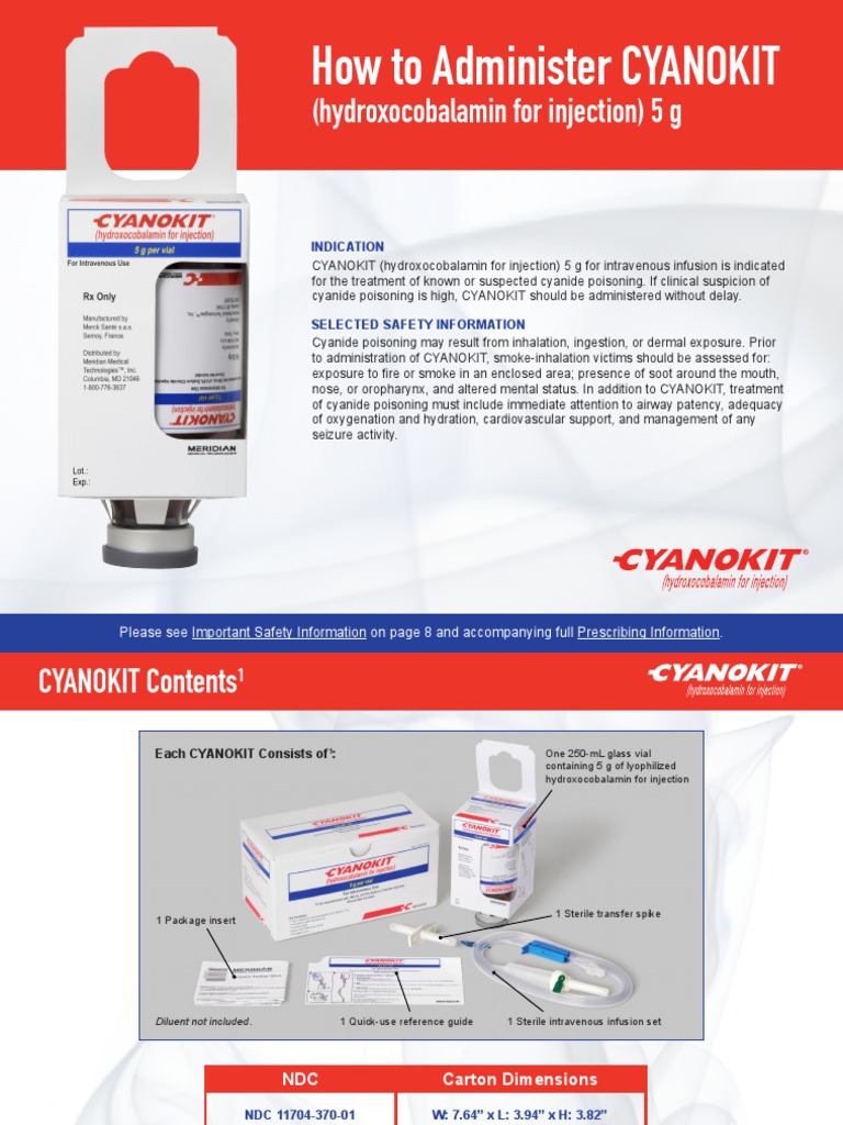 CYANOKIT Administration Guide CYK777705-01 PDF | PDF | Cyanide ...
